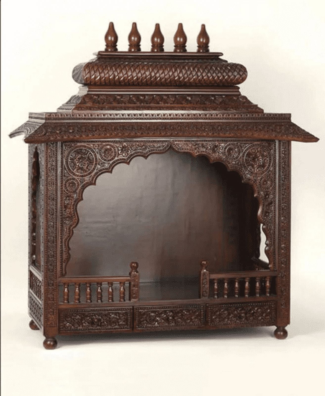 Handmade Wooden Temple Teakwood Puja Mandir Hand Carved Traditional ...