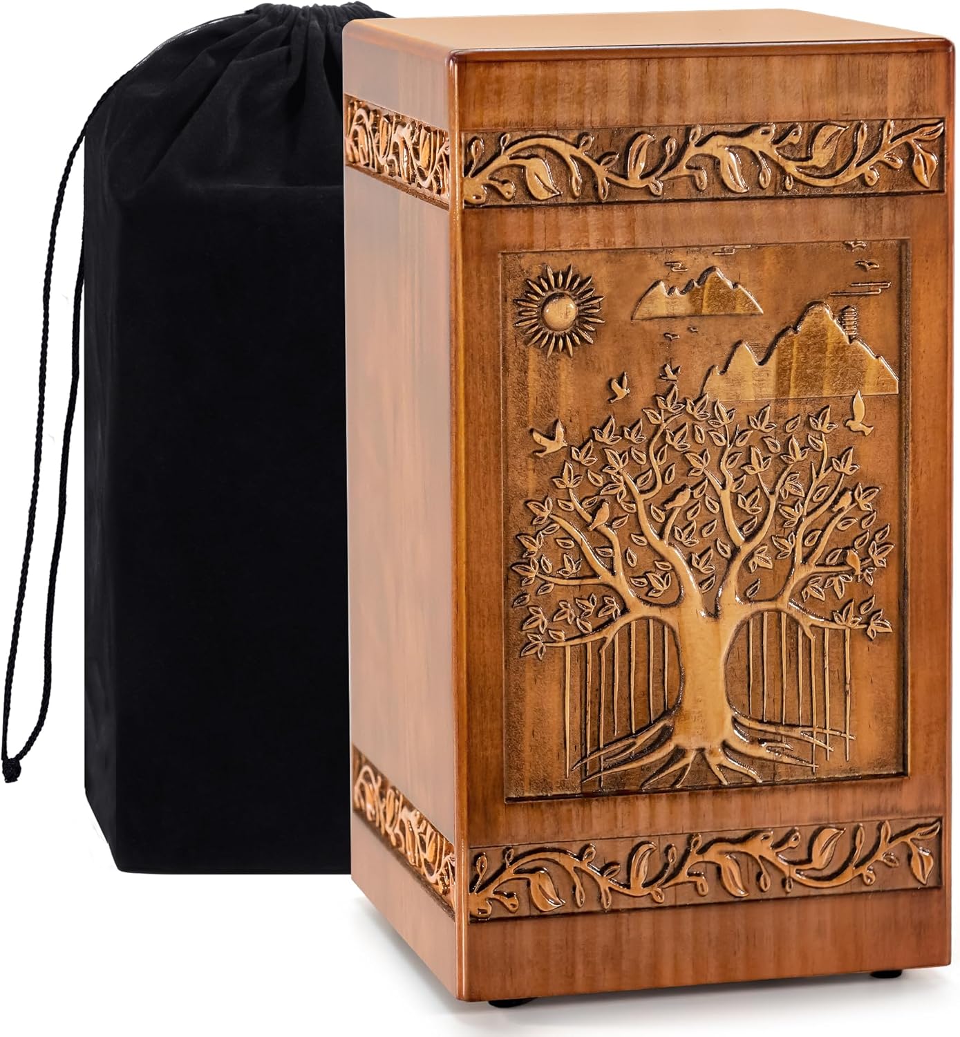 Handmade Wooden Urn, Cremation Urns for Human Ashes Adult Male Female ...