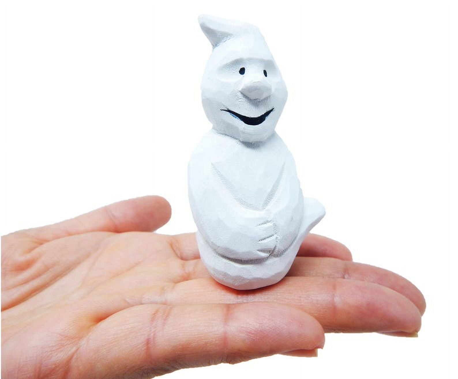 Handmade Wooden White Ghost Figurine, Boo Spooky Small Halloween Decor ...