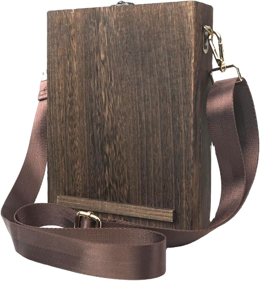 Handmade Wooden Writers Messenger Box Bag, Retro Crossbody Sketch Tool ...