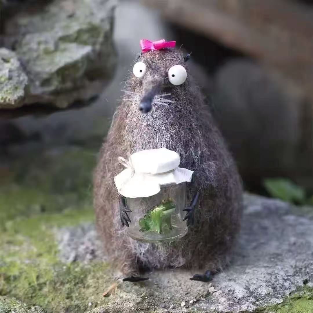 Handmade Wool Felt Big-Eyed Panicked Weirdo — Quirky Plush Pal, Wool ...