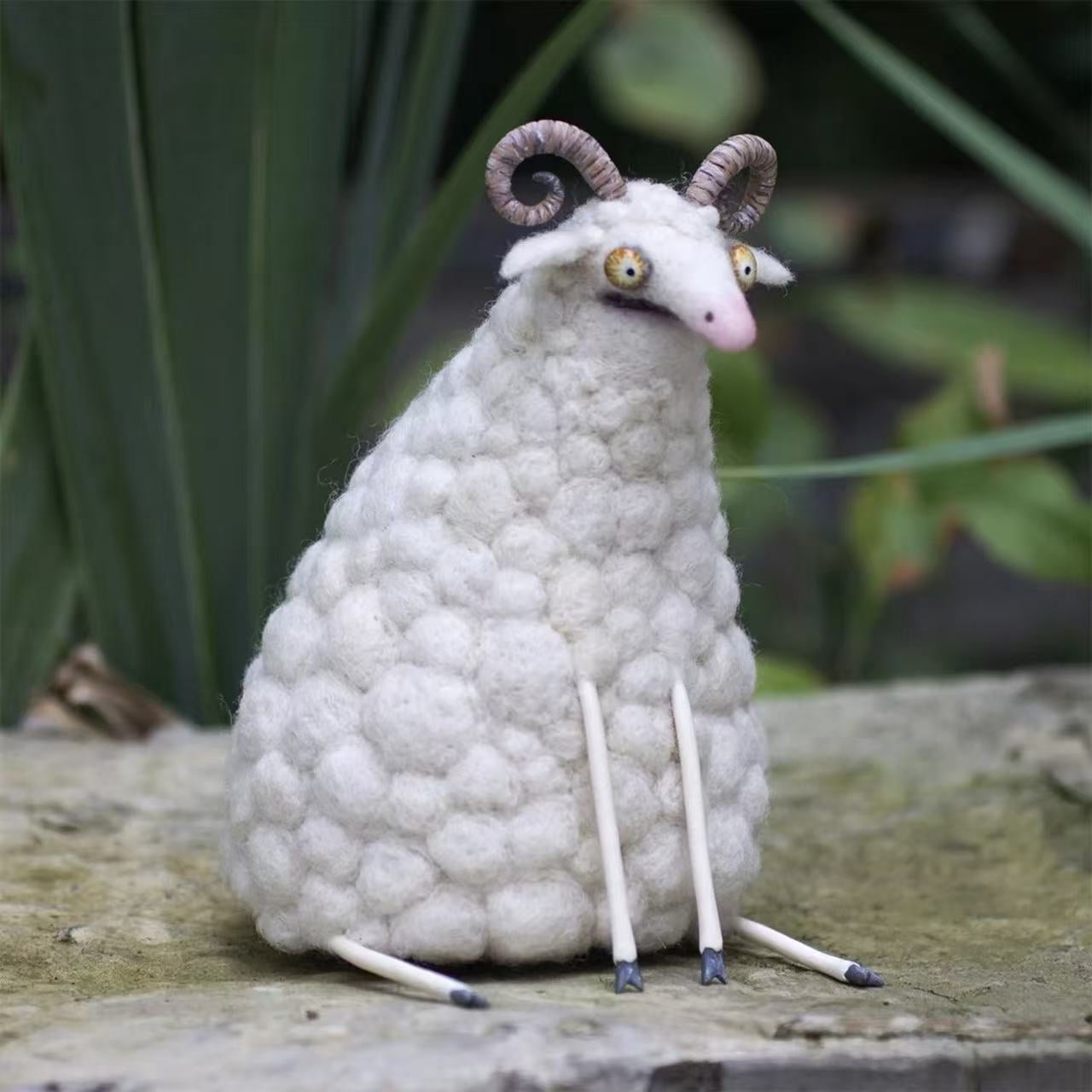 Handmade Wool Felt Big-Eyed Panicked Weirdo — Quirky Plush Pal, Wool ...