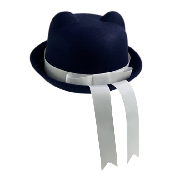 Handmade Woolen Hat Elegant Bowknot Belt Decorated Bear Ear Hat for ...