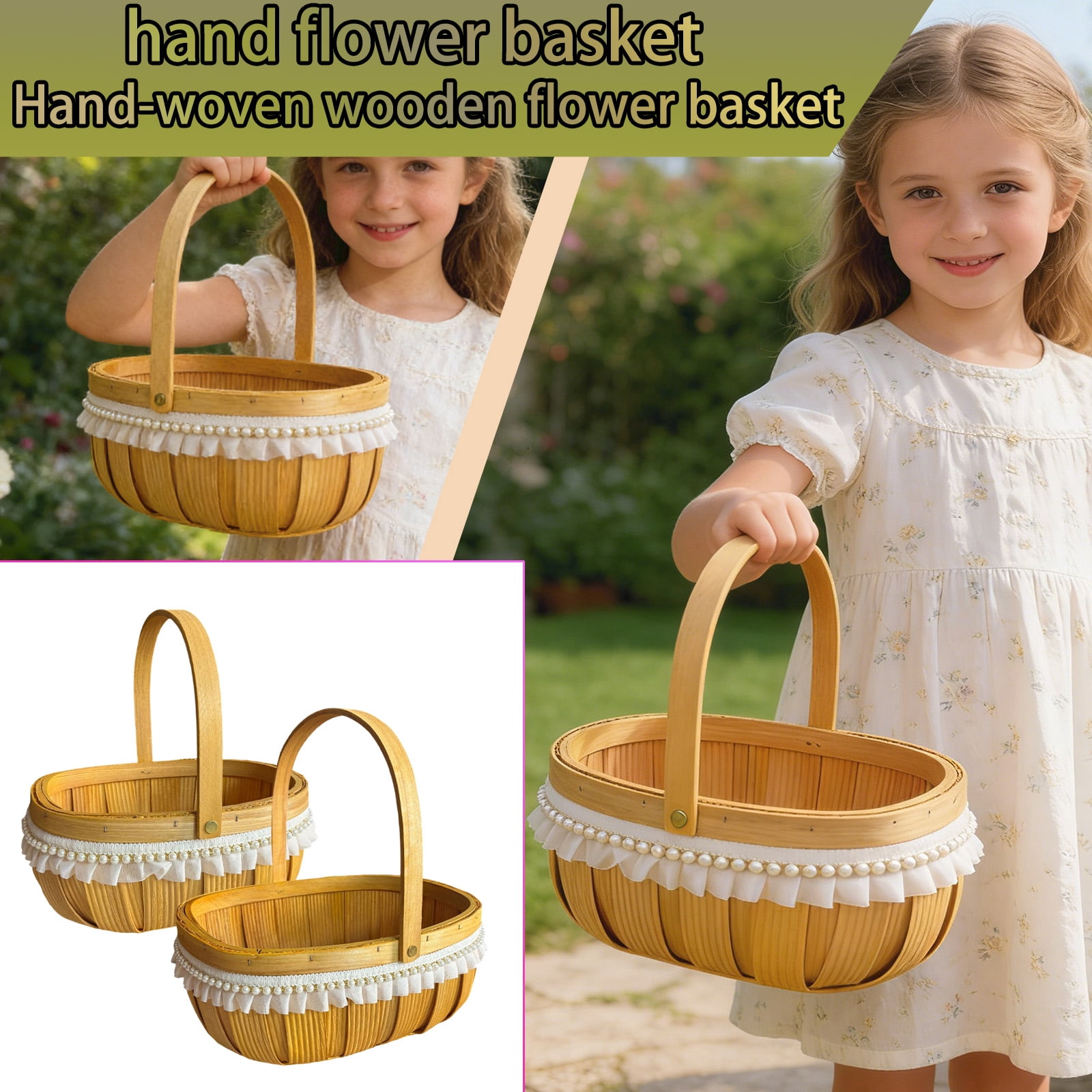 Handmade Woven Basket Versatile Storage for Kitchen Picnics and Floral ...