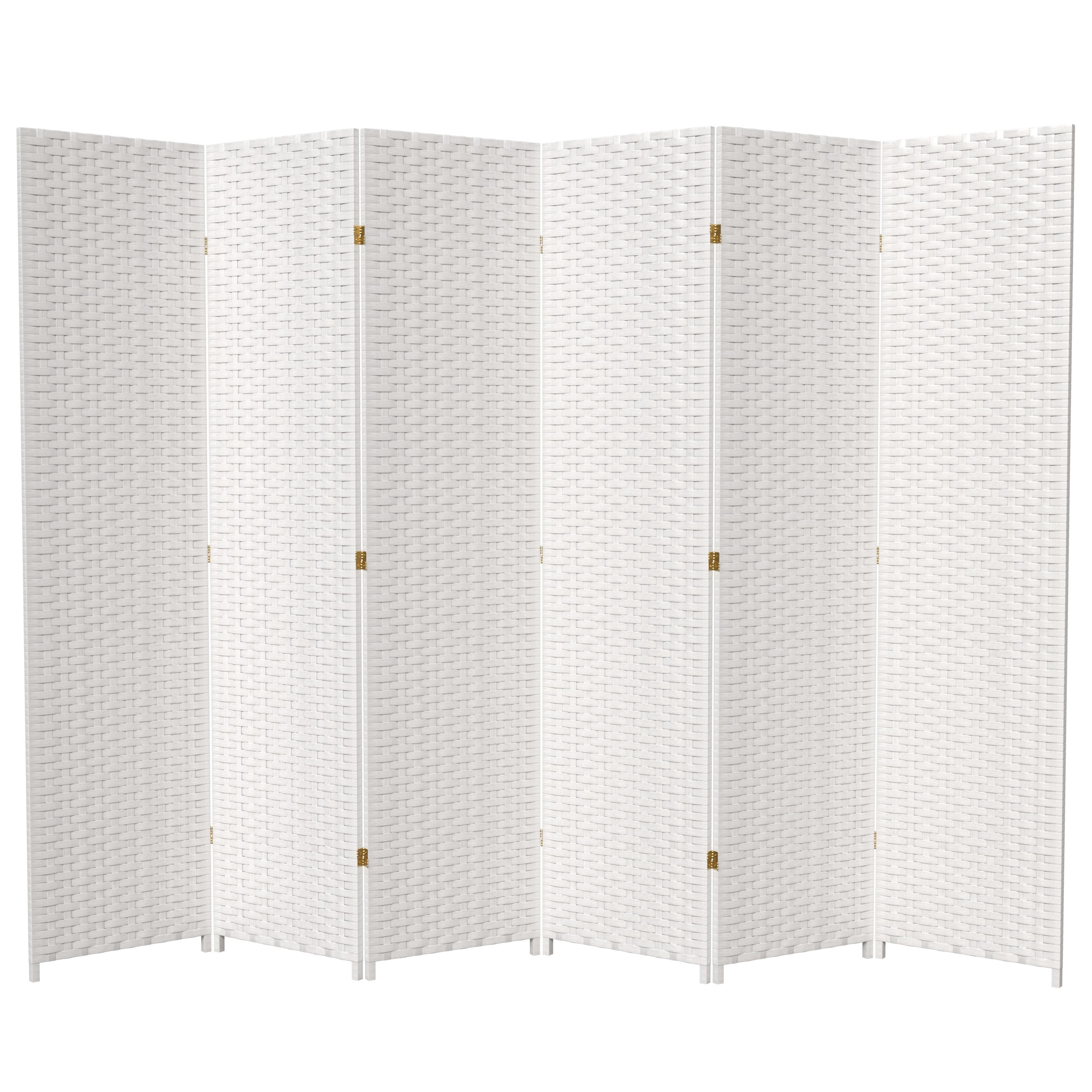 Oriental Furniture 7 ft. Tall Woven Fiber Room Divider - White - 6 ...