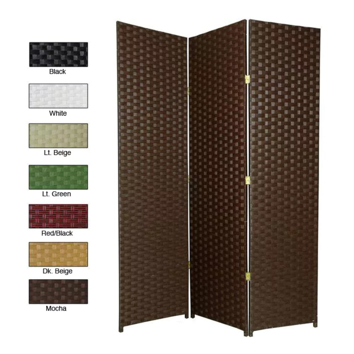 Handmade Woven Fiber 7-foot Room Divider (China) Red/Black - Walmart.com