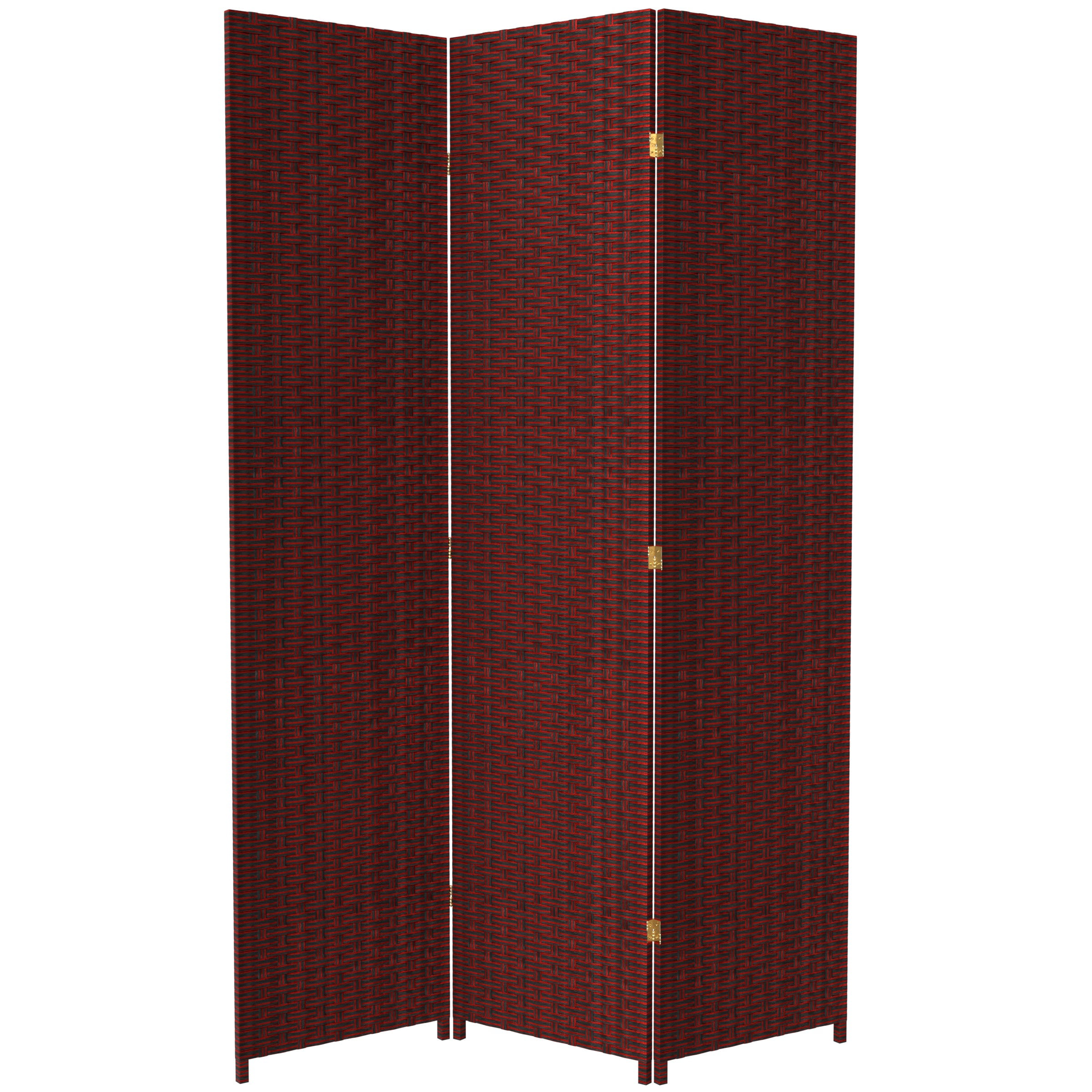 Bed Bath & Beyond 7-foot Red/Black Woven Fiber Room Divider Screen for ...