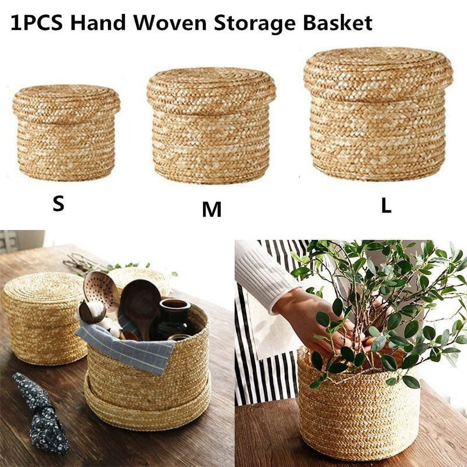 Handmade Woven Storage Basket Multi-purpose Snack Organizer Baskets ...