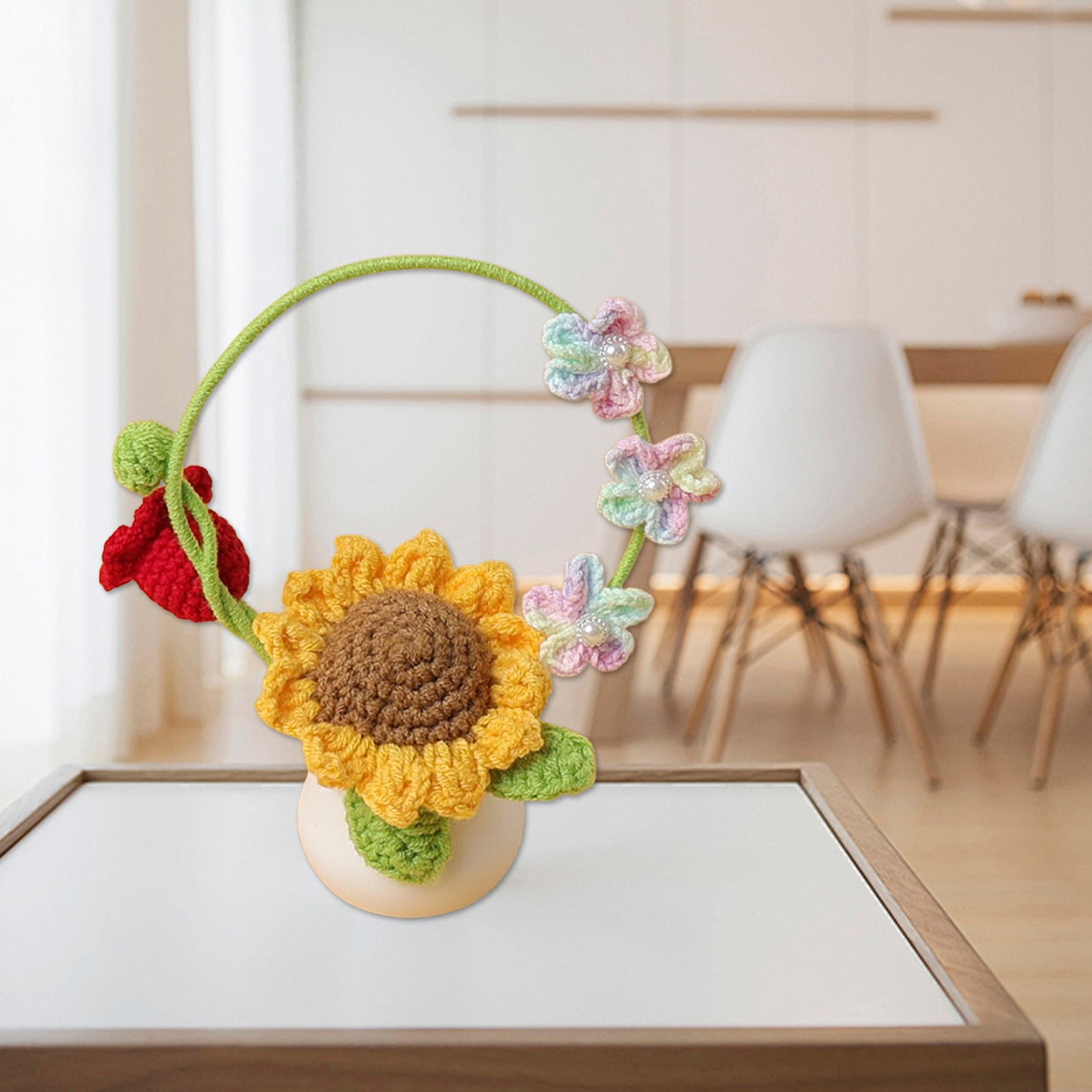 Handmade Yarn Flower, Simulated Bonsai, Desktop Home Decor, 8-inch Size ...