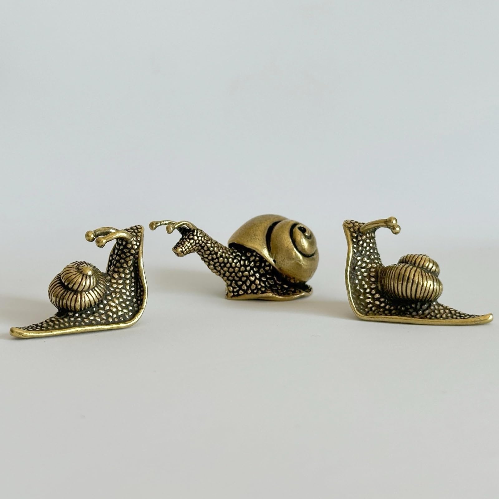 Handmade brass snail figurine, antique copper snail statue, mini garden ...