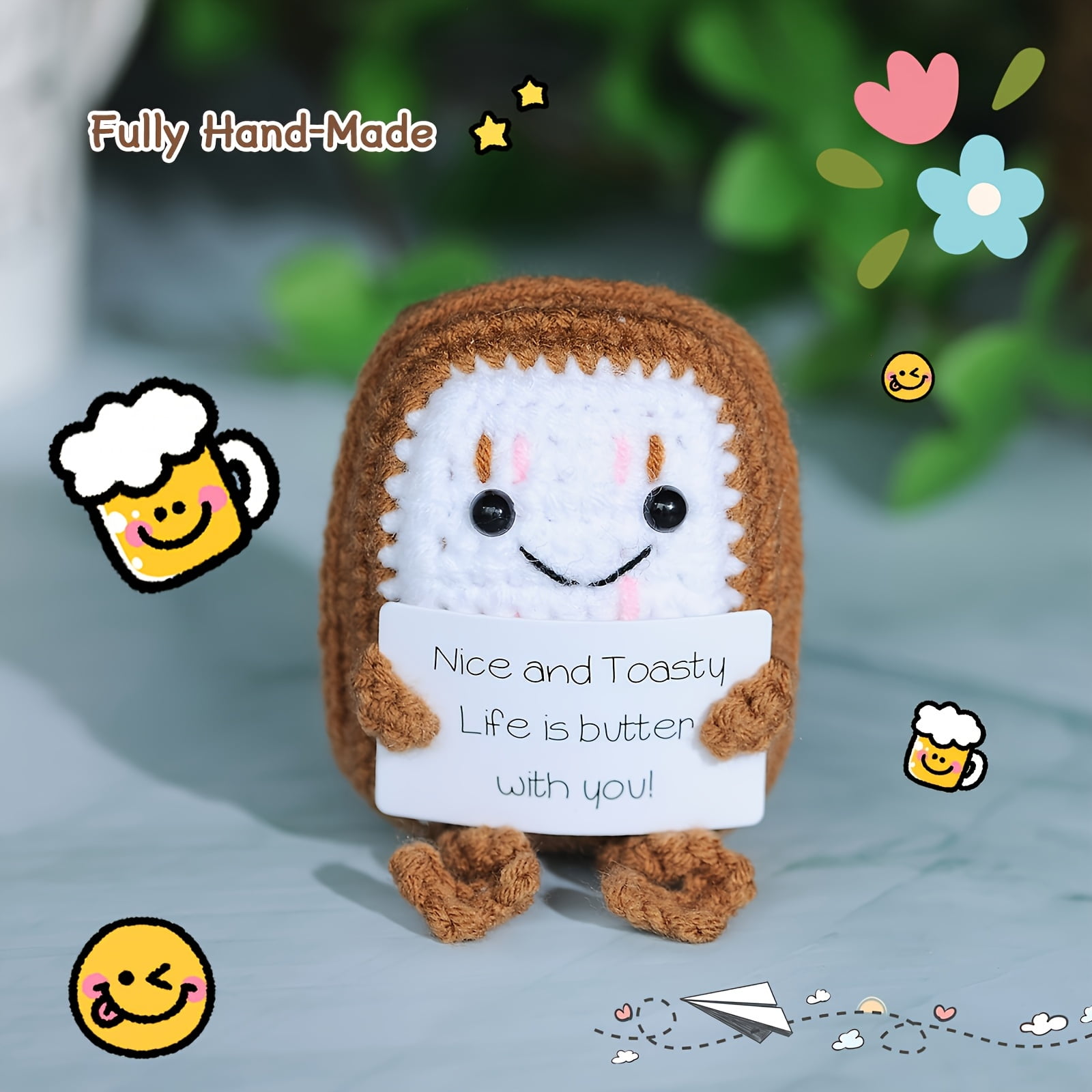 Handmade crochet toast doll decoration - Cute yarn crochet style for ...