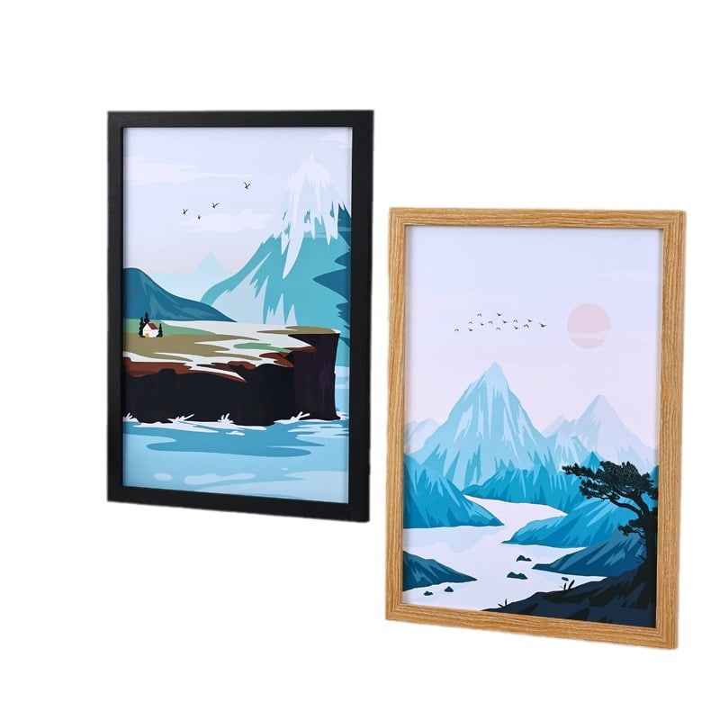 Handmade simple wooden photo frame, table, oil painting poster ...