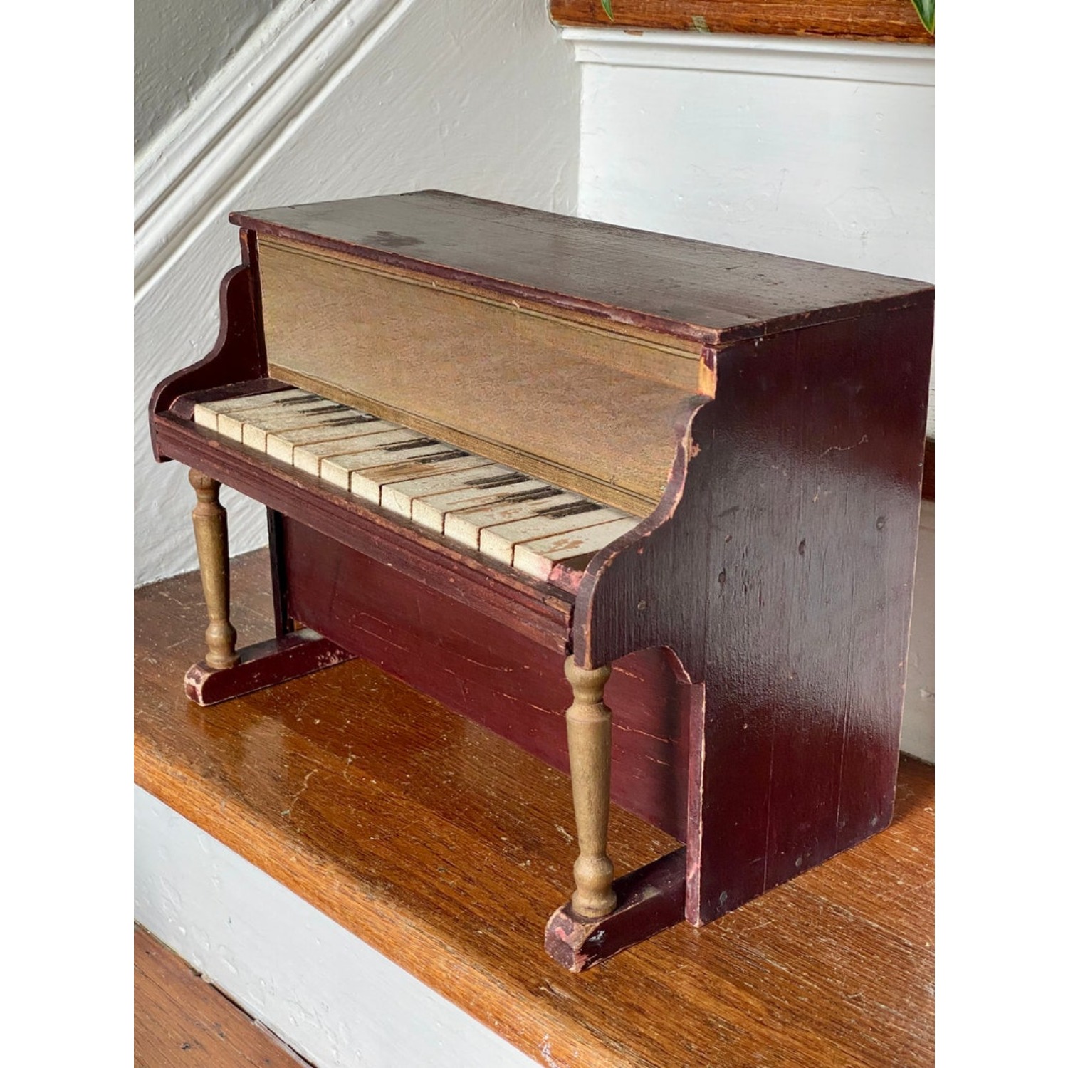 Handmade wooden little thumb, small vintage wooden piano, perfect for ...