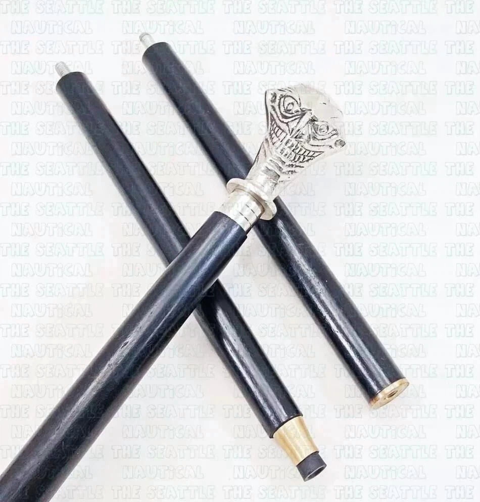 Handmade wooden nautical brass and wooden walking stick Wooden Antique ...