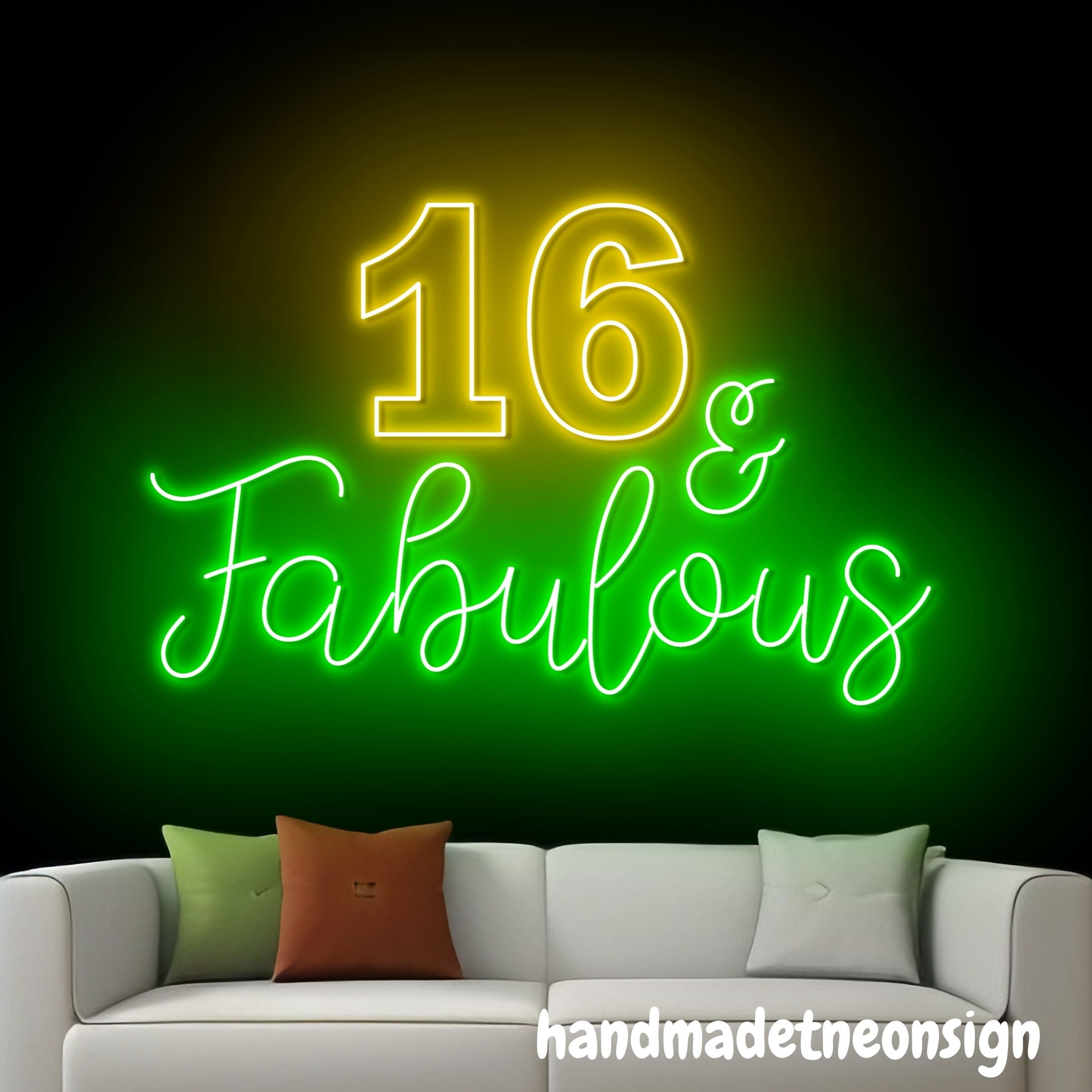 Handmadetneonsign 16 & Fabulous Neon Sign, Birthday Led Light, Party ...
