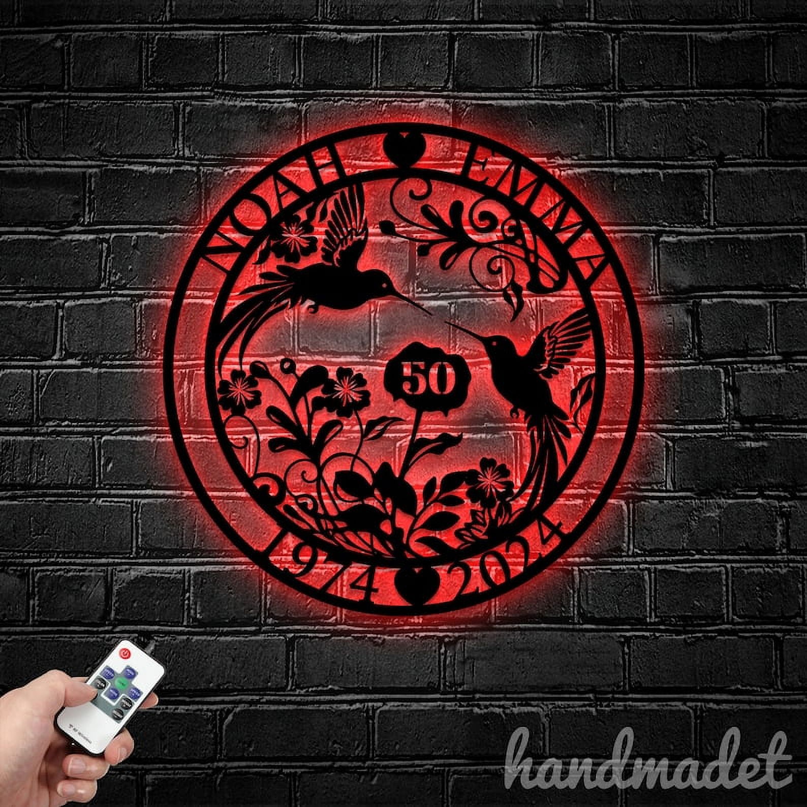 Handmadetneonsign 50th Wedding Anniversary Metal Wall Art Light ...