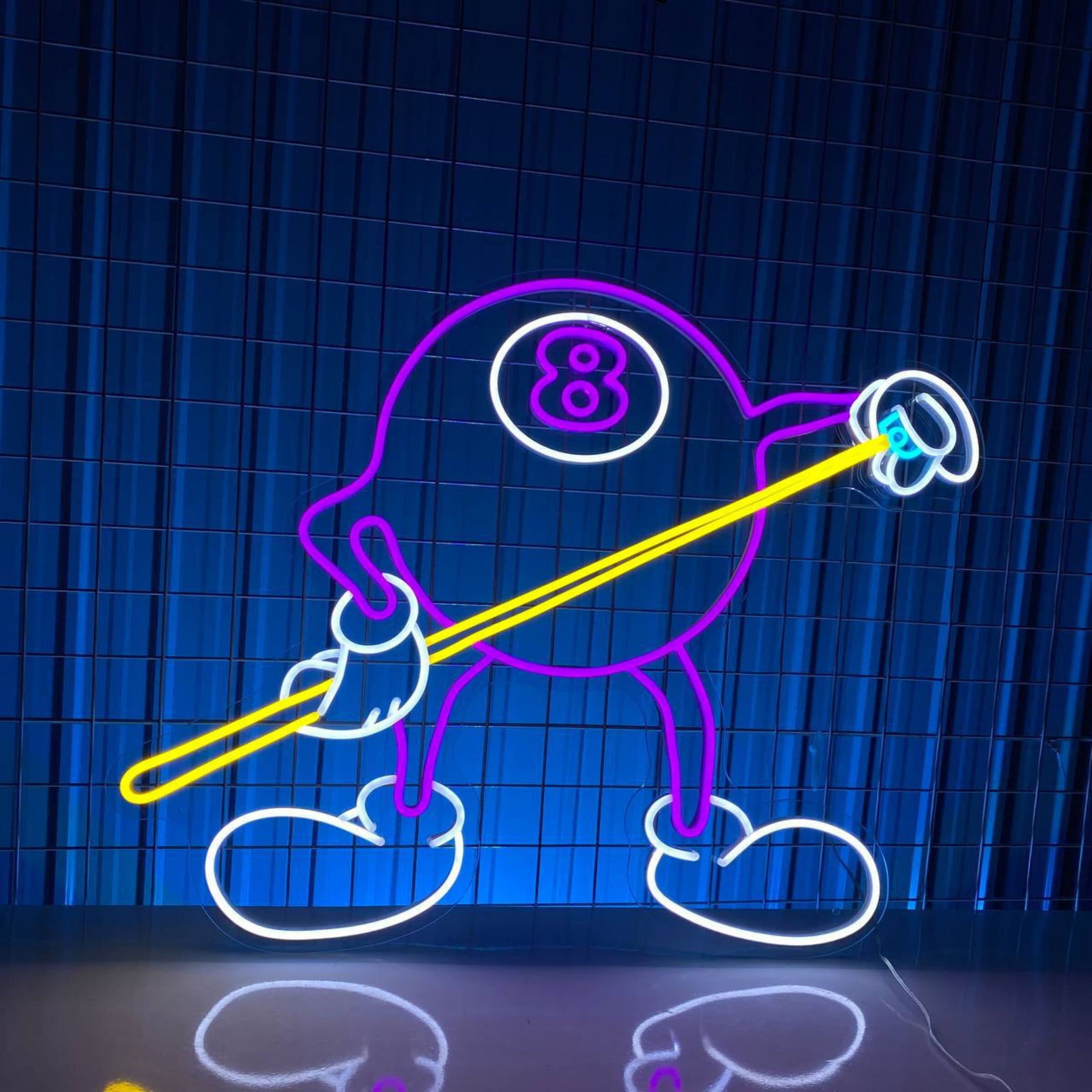 Handmadetneonsign 8 Ball Billiards Led Sign, Billiard 8 Ball Neon Sign ...