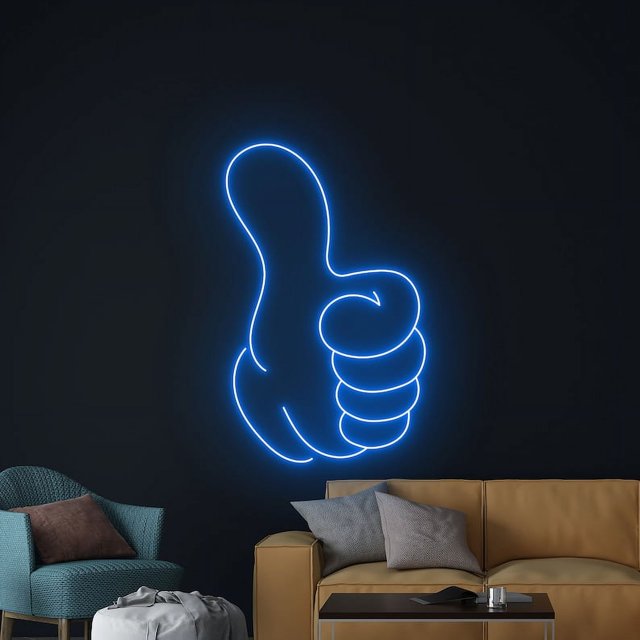Handmadetneonsign A Thumbs Up Neon Sign, A Thumbs Up Neon Led Art Decor ...