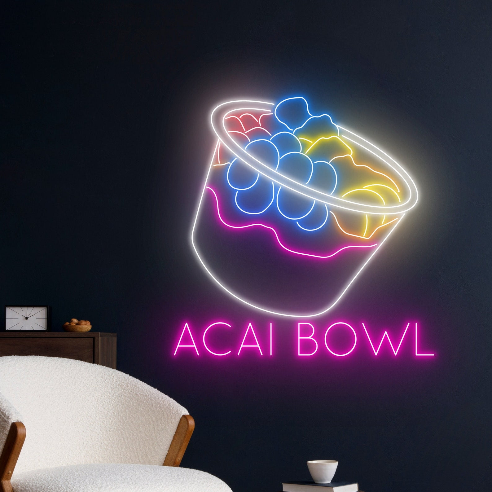 Handmadetneonsign Acai Bowl Neon Sign, Juice Bar Neon Light, LED Fruit ...