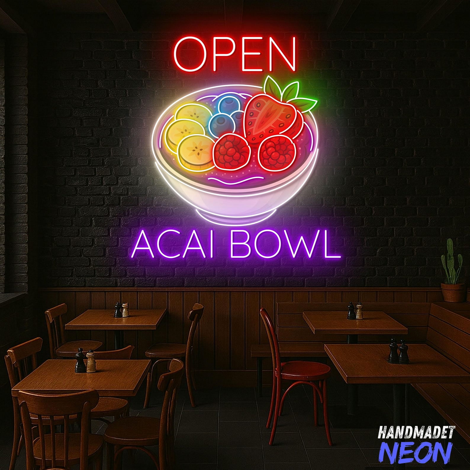 Handmadetneonsign Acai Neon Sign For Restaurant Decor, Acai Lover Gift ...