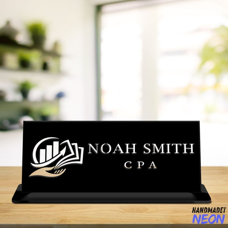 Handmadetneonsign Accountant Metal Name Plate, Accountant Engraved Desk ...