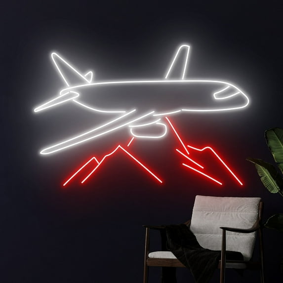 Handmadetneonsign Air Plane Neon Sign, Airplane Led Light, Plane Sign ...