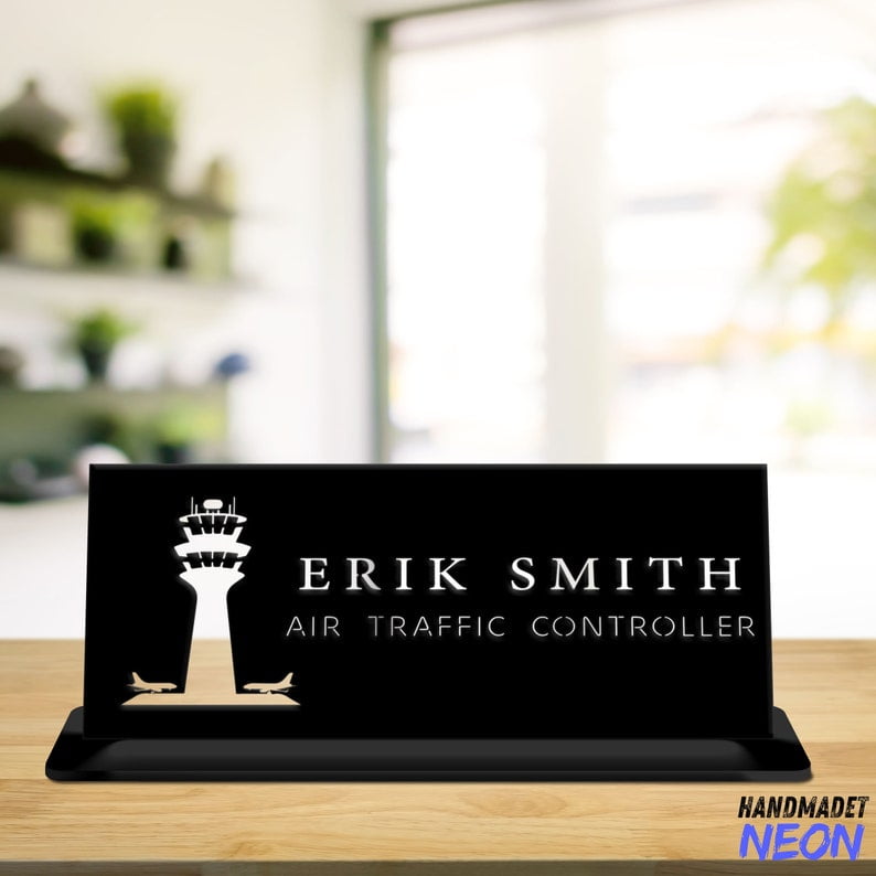 Handmadetneonsign Air Traffic Controller Metal Name Plate, Controller ...