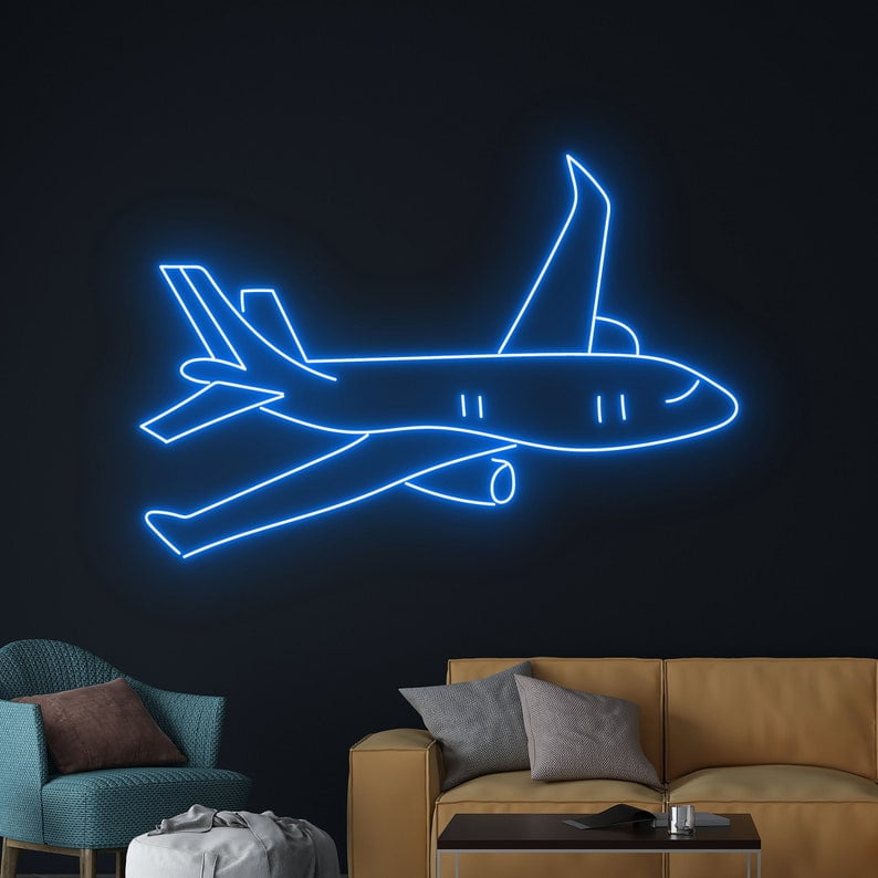 Handmadetneonsign AirPlane Neon Sign, AirPlane Mode Wall Art Decor ...