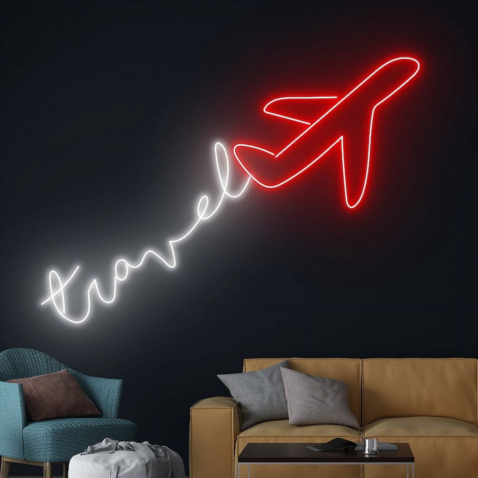 Handmadetneonsign AirPlane Travel Neon Sign, AirPlane Led Sign ...