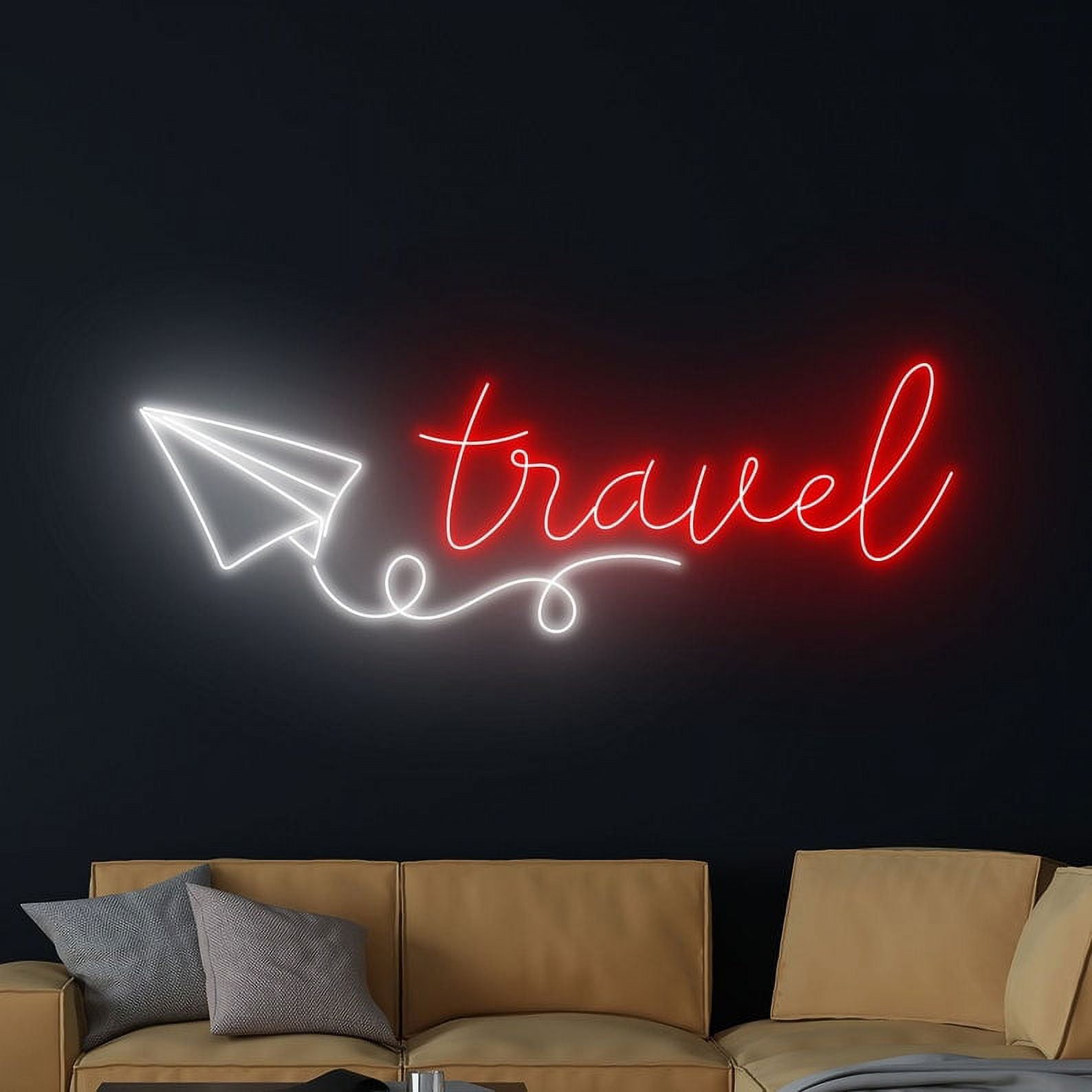 Handmadetneonsign AirPlane Travel Neon Sign, AirPlane Neon Led Light ...