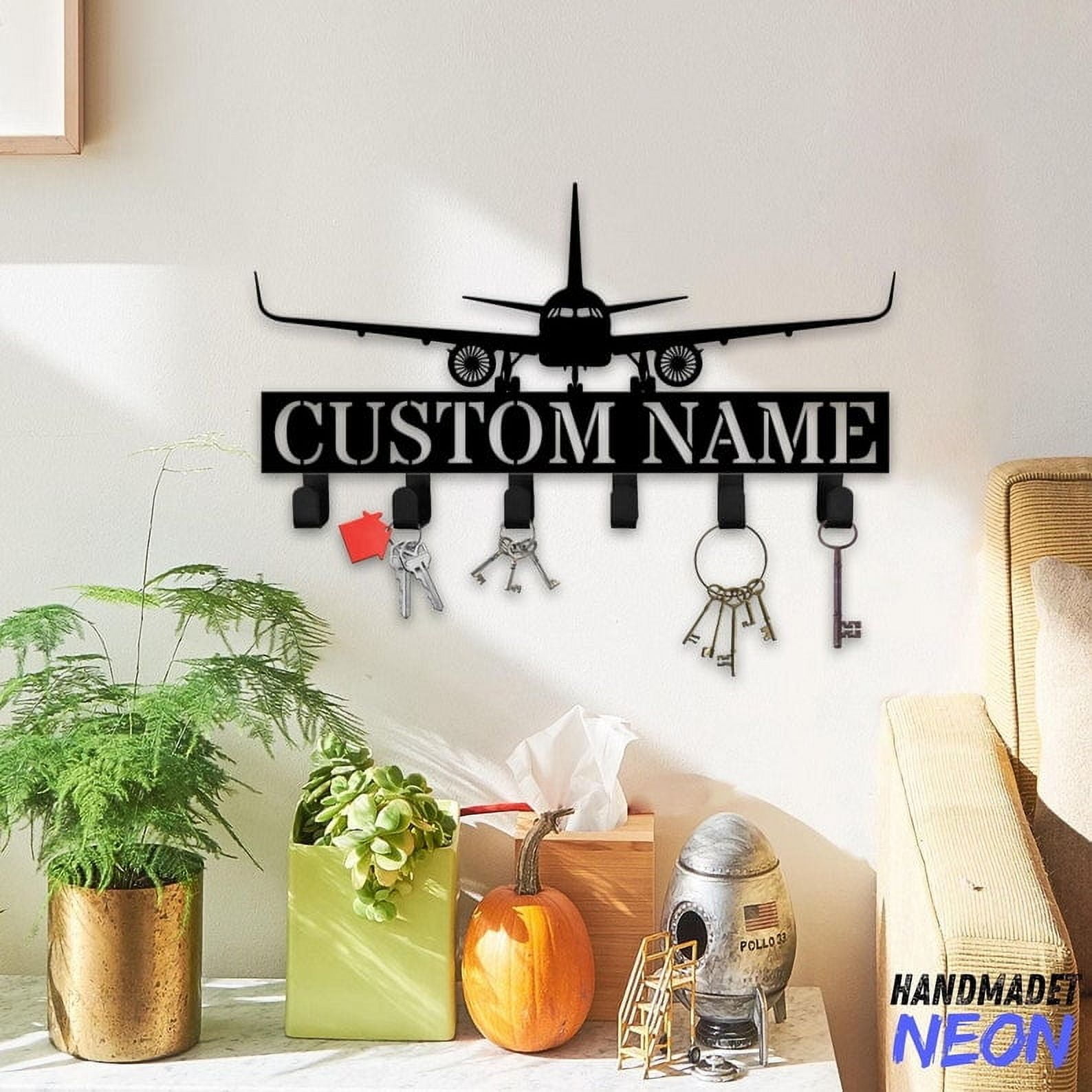 Handmadetneonsign Airplane Coat Rack Wall Hanger, Airplane Metal Wall ...