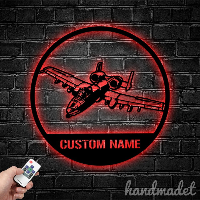 Handmadetneonsign Airplane Metal Wall Art Light, Aircraft Metal Sign ...