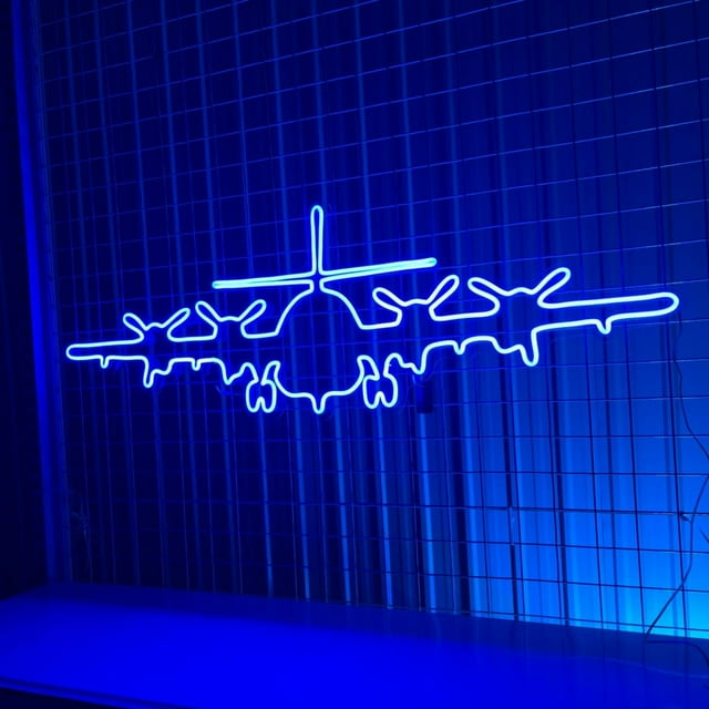 Handmadetneonsign Airplane Neon Sign, Airplane Led Light Wall Art Decor ...