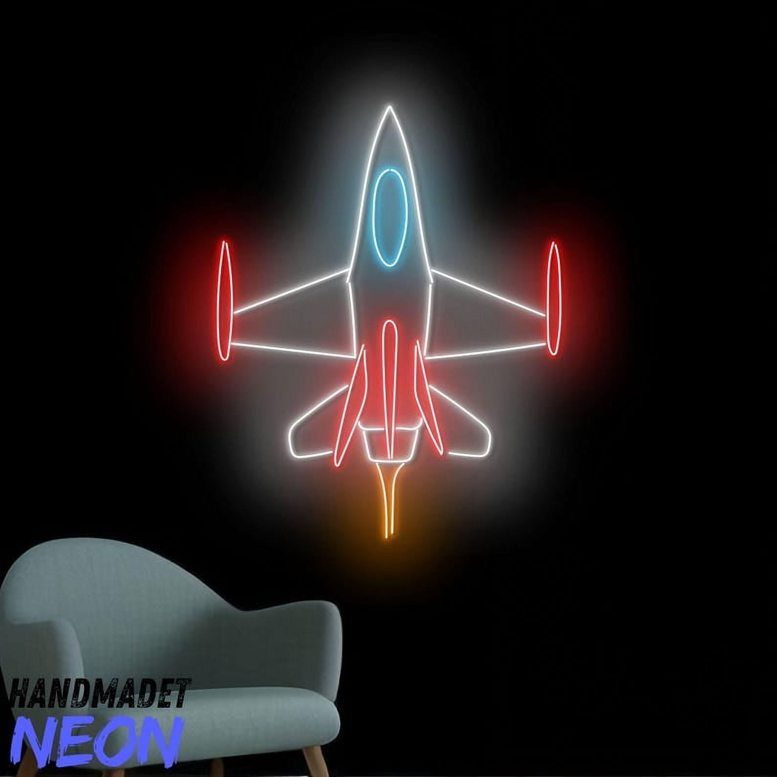 Handmadetneonsign Airplane Neon Sign, Airplane Neon Light For Travel ...