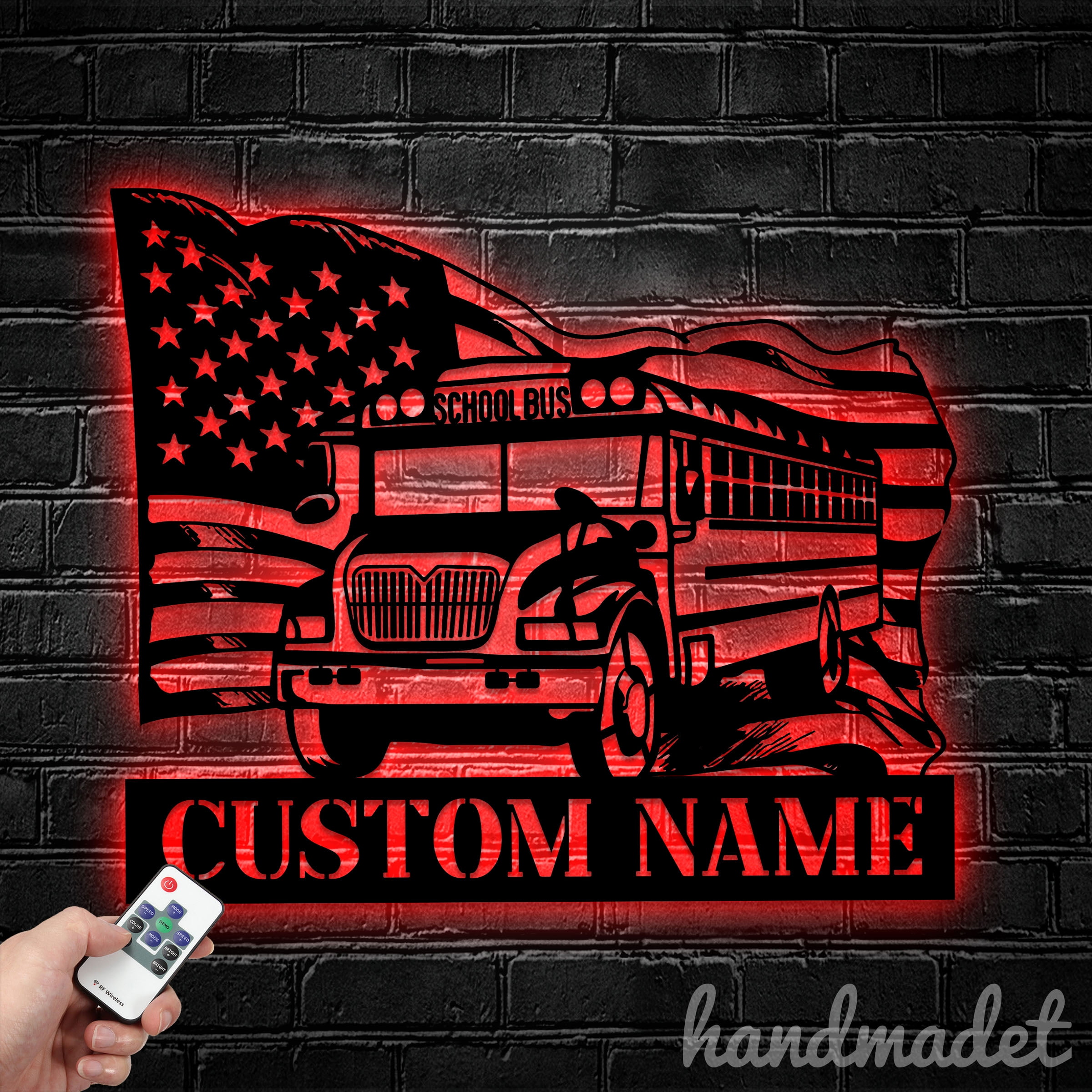 Handmadetneonsign Airport Bus Driver Metal Wall Art Light, Bus Metal ...