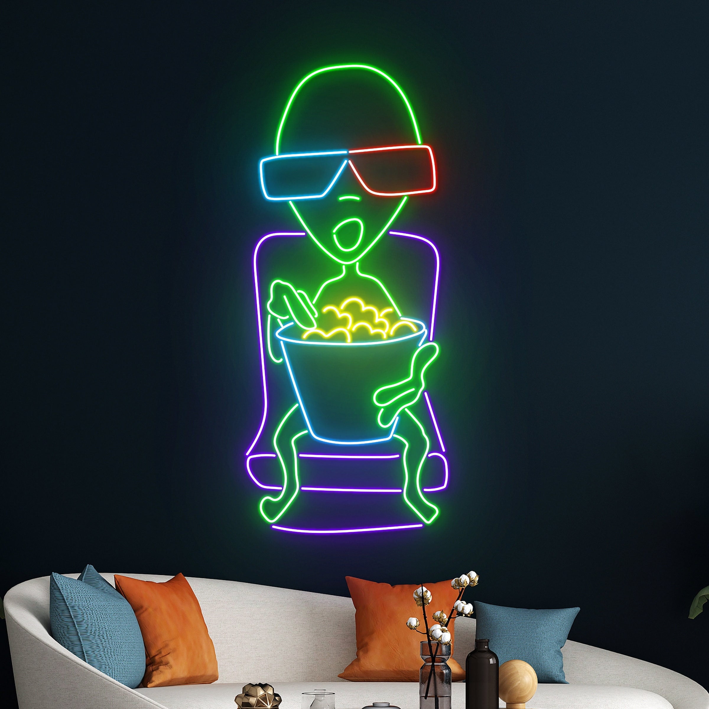 Handmadetneonsign Alien Cinema Movie Led Sign, Alien Cinema Neon Light ...