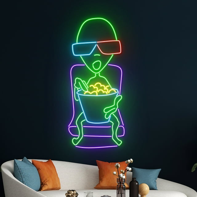 Handmadetneonsign Alien Cinema Movie Led Sign, Alien Cinema Neon Light ...