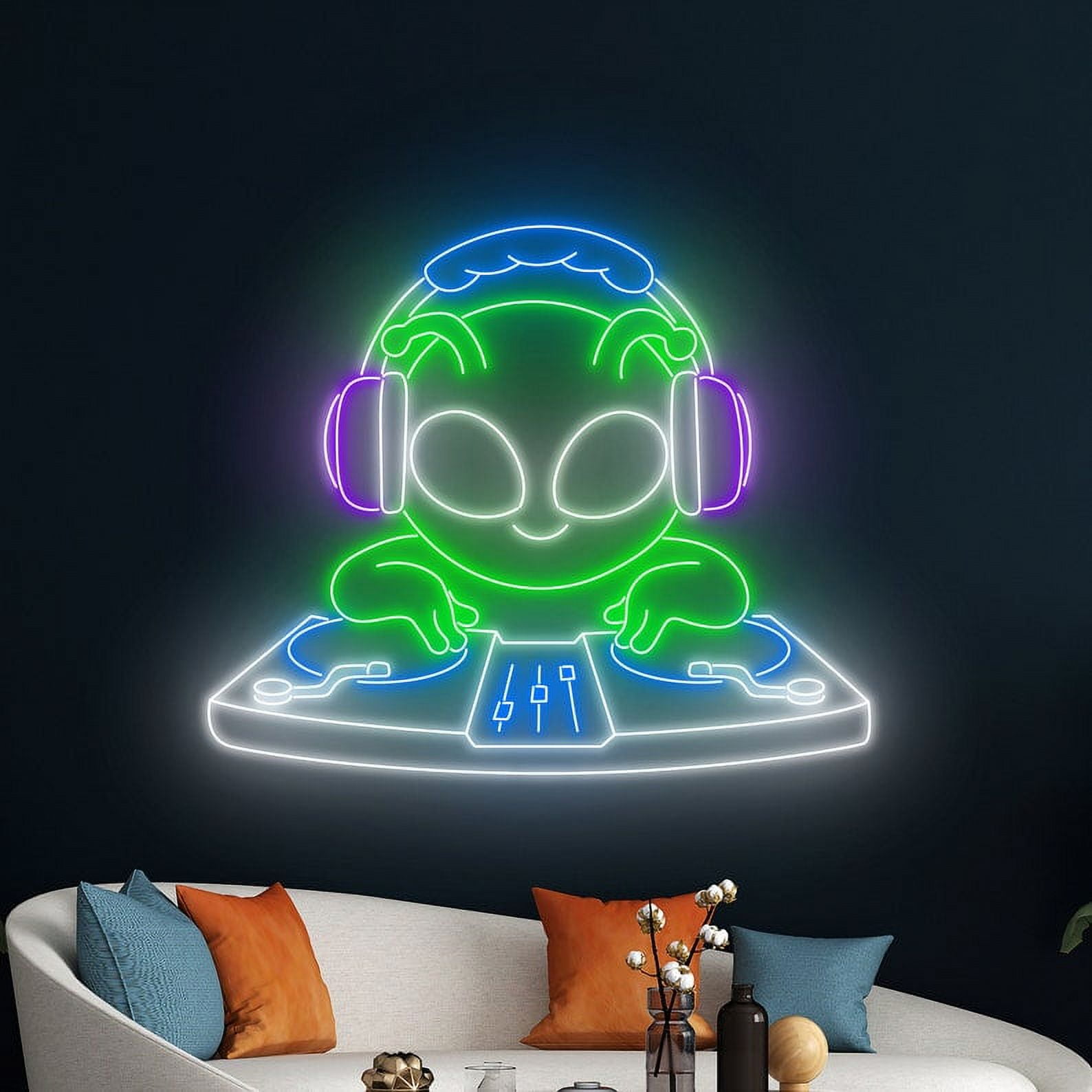 Handmadetneonsign Alien DJ Led Sign, Alien DJ Neon Light, Swag Alien ...