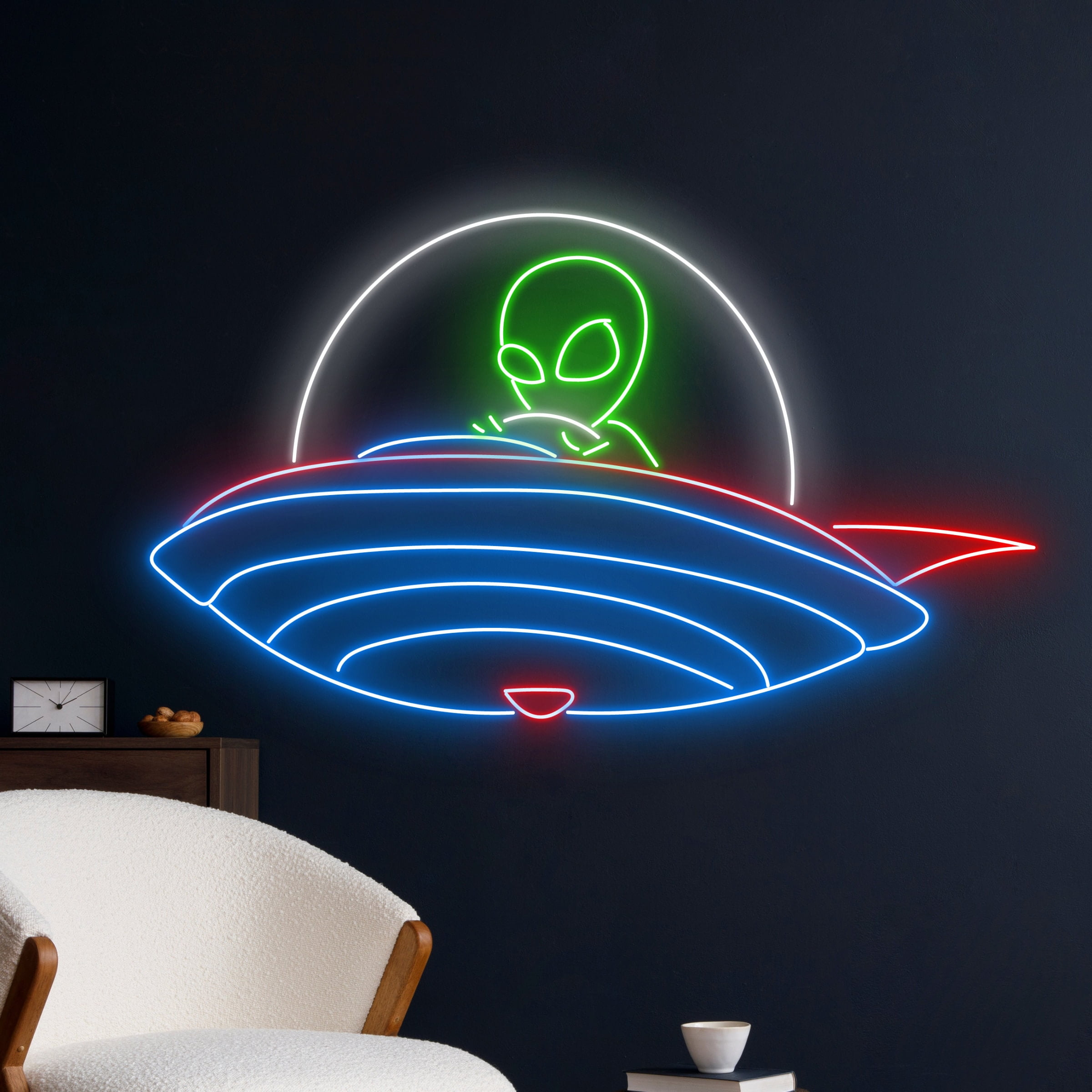 Handmadetneonsign Alien UFO Led Sign, Alien UFO Neon Light, Alien UFO ...