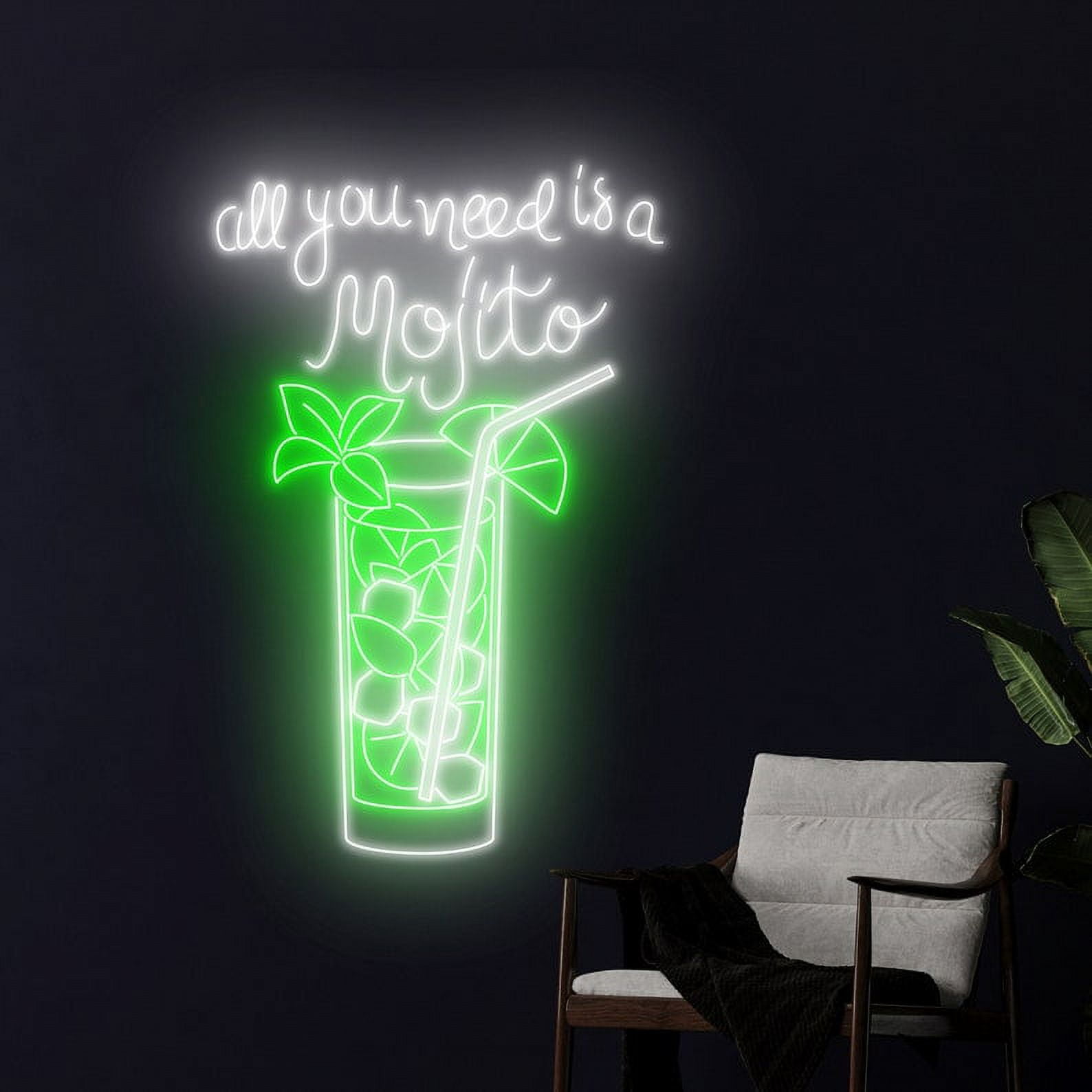 Handmadetneonsign All You Need Is A Mojito Neon Sign, Mojito Cocktail ...