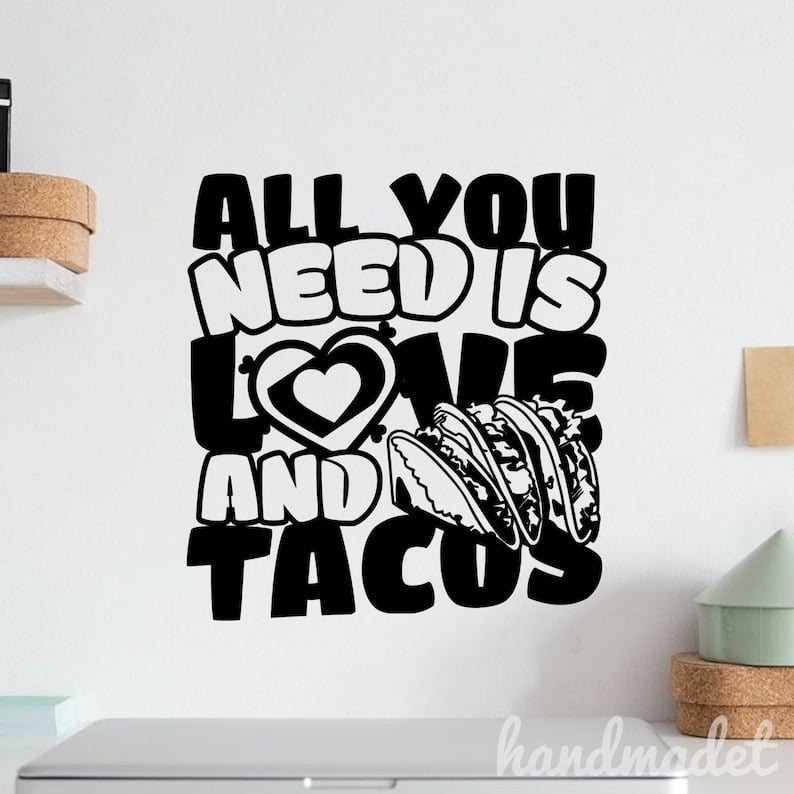 Handmadetneonsign All You Need Is Love And Tacos Metal Wall Art Light ...
