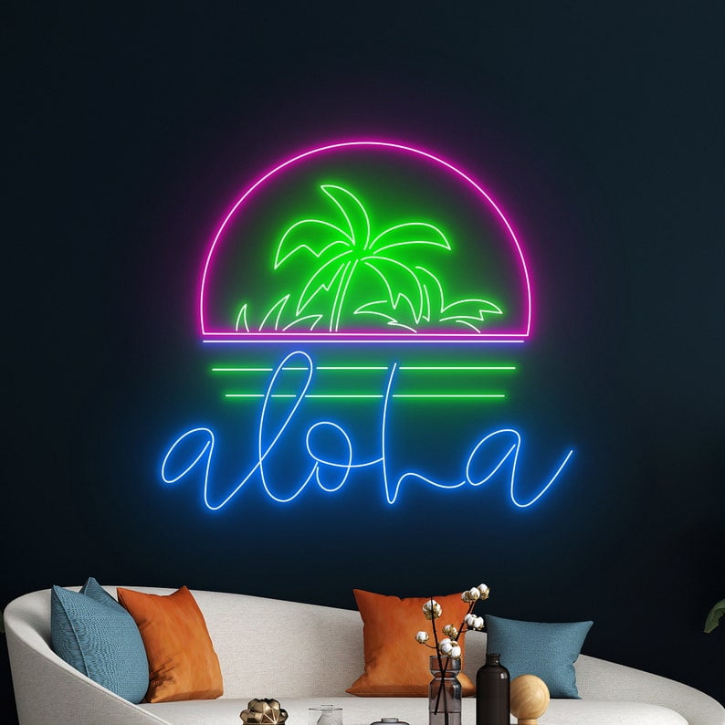 Handmadetneonsign Aloha Summer Led Sign, Aloha Beach Led Sign, Summer ...