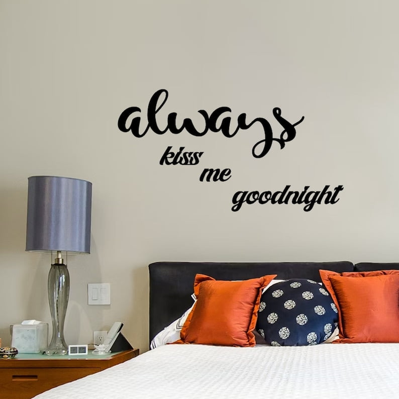 Handmadetneonsign Always Kiss Me Goodnight Words Metal Wall Art Light ...