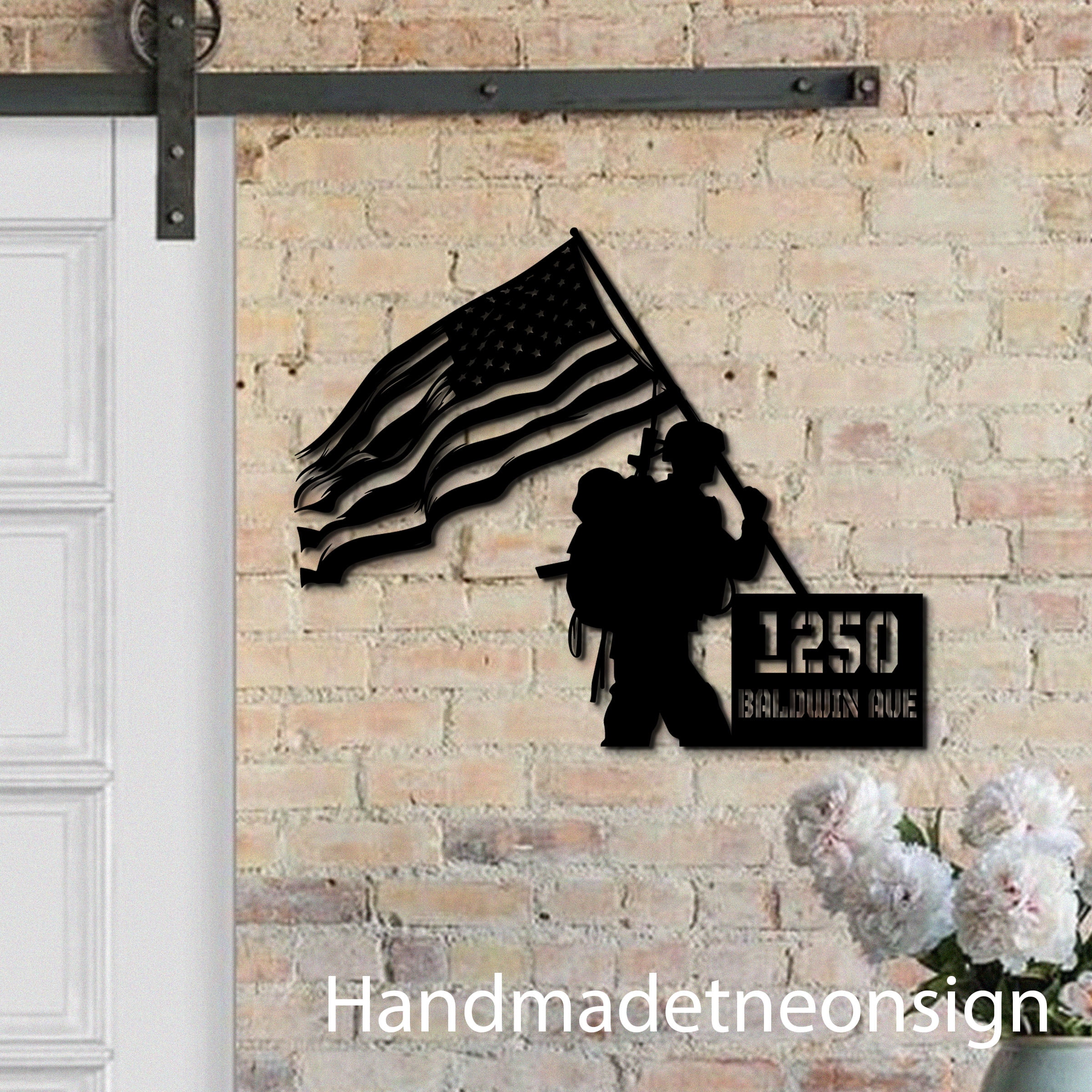 Handmadetneonsign American Soldie House Number, American Home Address ...