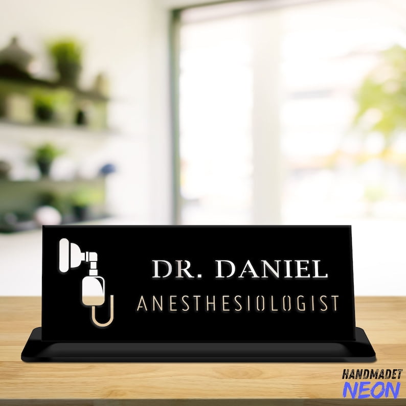 Handmadetneonsign Anesthesiologist Metal Name Plate, Anaesthetist ...