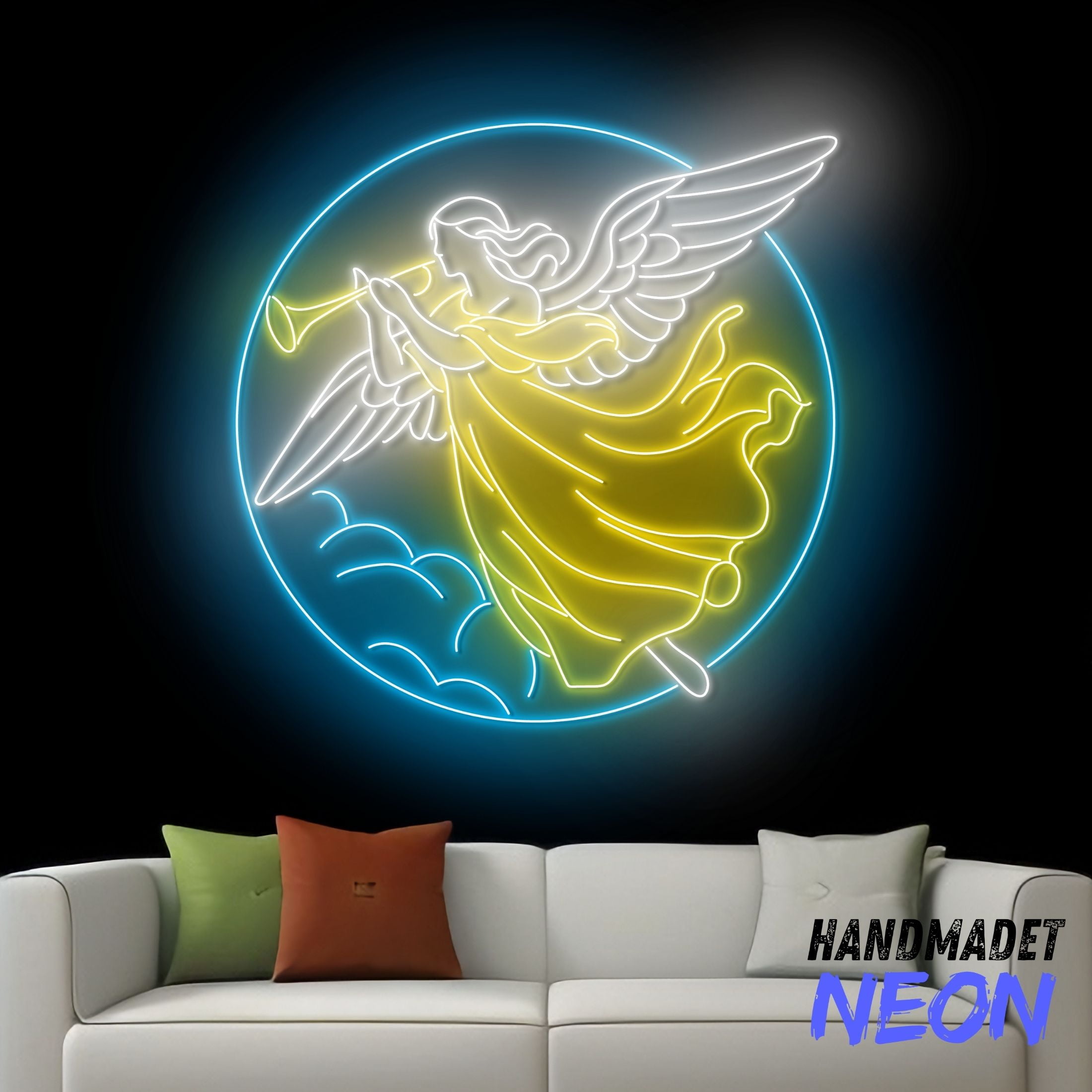 Handmadetneonsign Angel Blowing Trumpet Neon Sign, Christmas Angel Led ...