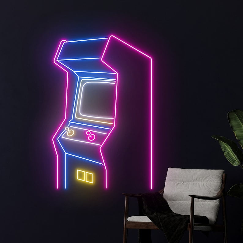 Handmadetneonsign Arcade Game Machine Neon Sign, Custom Game Machine ...