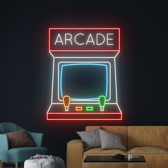 Handmadetneonsign Arcade Game Machine Neon Sign, Game Machine Led Sign ...