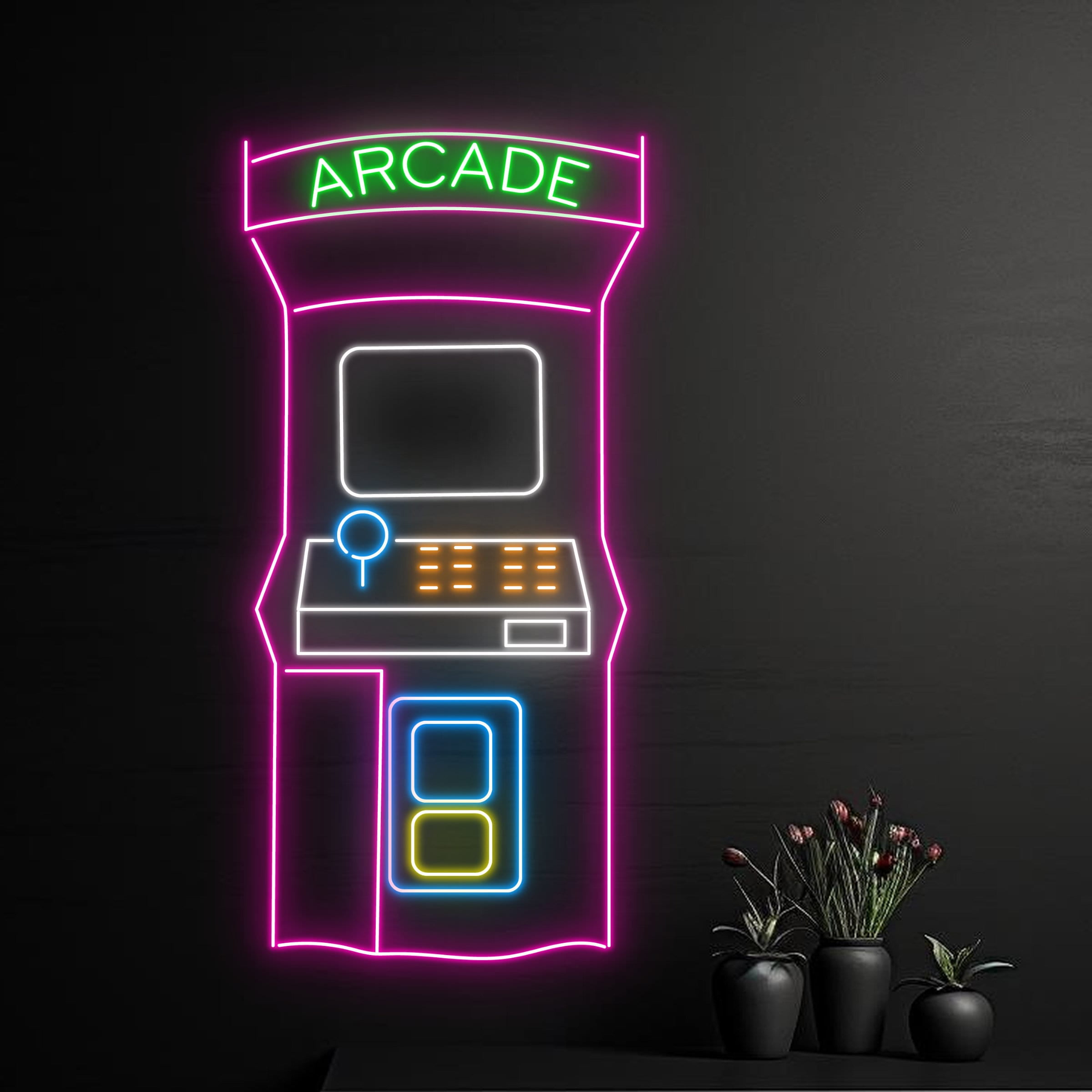 Handmadetneonsign Arcade Neon Sign, Game Machine Led Sign, Retro Game Machine Led Light, Arcade ...