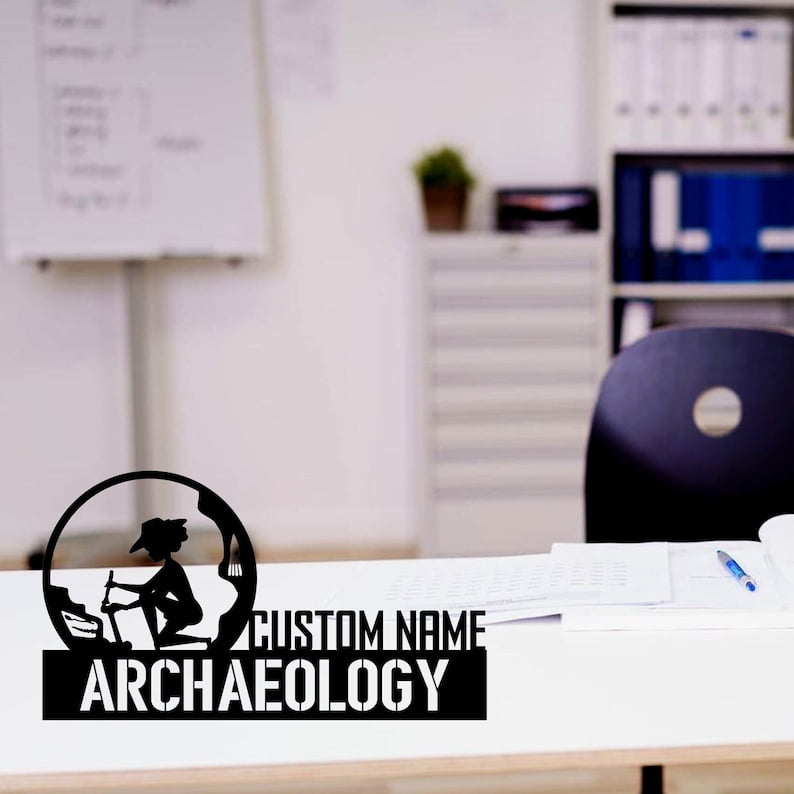 Handmadetneonsign Archaeology Metal Nameplate, Archaeology Desk ...
